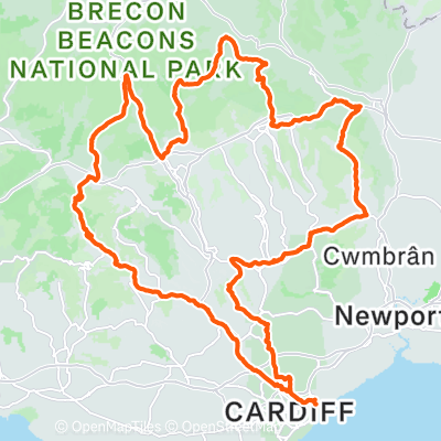 Rhigos, Penderyn, Langynidr and Tumble loop | 200.0 km Cycling Route on ...