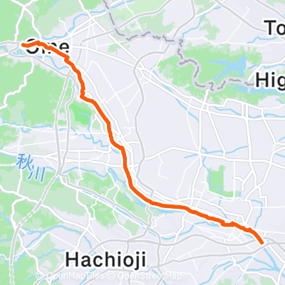 Ome station to Kunitachi Onsen | 24.2 km Running Route on Strava