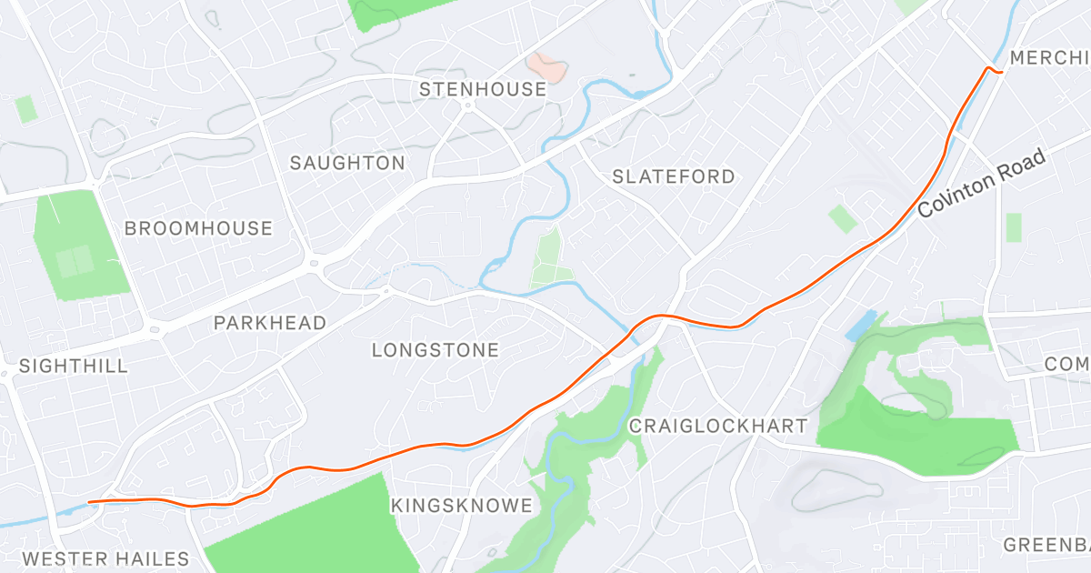 Along the canal back home (from Wester Hailes) | Strava