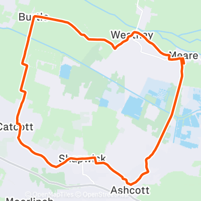 21km Burtle - Shapwick loop | 20.9 km Running Route on Strava