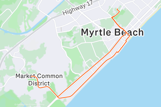 Myrtle Beach Marathon Map Myrtle Beach Marathon, 01 Mar, 2025 (Sat)