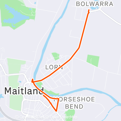 Pure run Maitland Bolwarra Loop | 8.8 km Running Route on Strava
