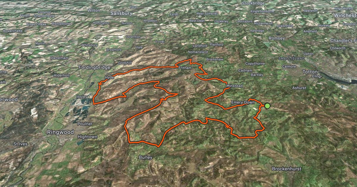 Lyndhurst actual Acres down, Kings Garn Gutter and Burley 45 miles | Strava