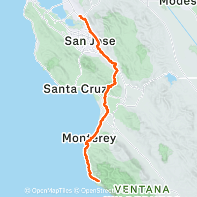 Fremont to Big Sur 125mi/200K | 125.0 mi Cycling Route on Strava