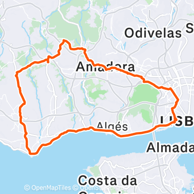 Lisbon Avenida da Índia-Avenida Marginal-Estrada de Vale Mourão | 52.8 ...