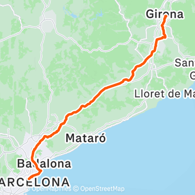 Barc AirBNB to Girona | 64.7 mi Cycling Route on Strava