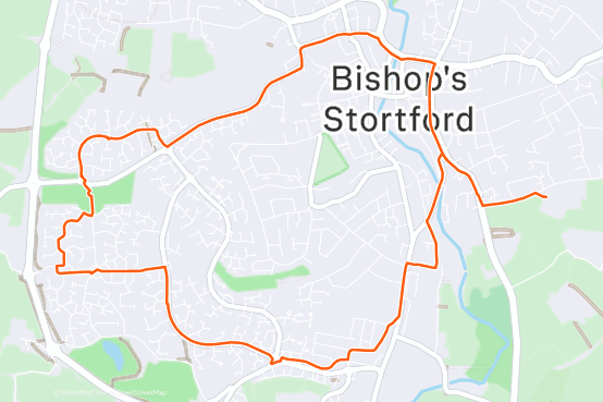 Common training routes - Bishop's Stortford Running Club
