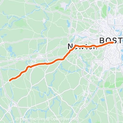 Boston Midnight Marathon Bike Ride 2024 | 42.3 km Cycling Route on Strava