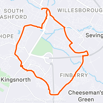 6.6 mile Club Night via Finberry | 6.6 mi Running Route on Strava