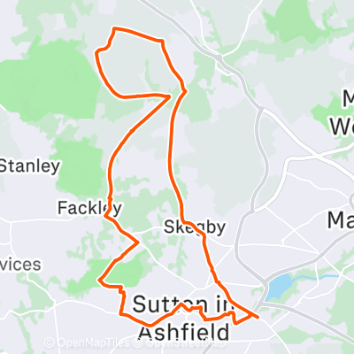 Sutton, Teversal, Rowthorne, Brierley | 13.4 mi Walking Route on Strava