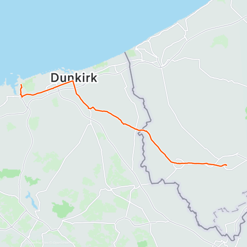 Cycle Challenge: Dunkirk to Hotel (Day 1) | 62.9 km Road Cycling Route ...