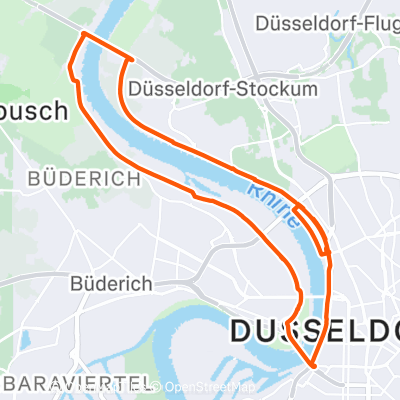 Düsseldorf Rheinufer 23 km | 22.4 km Running Route on Strava