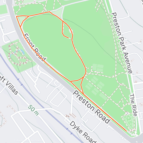 Preston Park Run - Brighton | 5.1 km Road Running Route on Strava