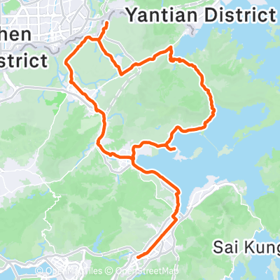 莲塘口岸-大美督-大埔-沙田-大围-返回大埔-上水-莲塘口岸 | 75.2 km Cycling Route on Strava