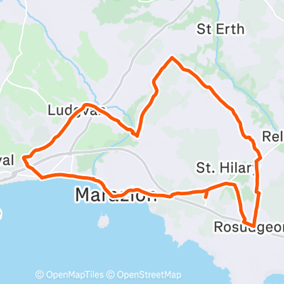 Goldsithney half | 13.2 mi Running Route on Strava