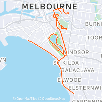 Melbourne Medibank Marathon 2017 | 42.9 km Running Route on Strava